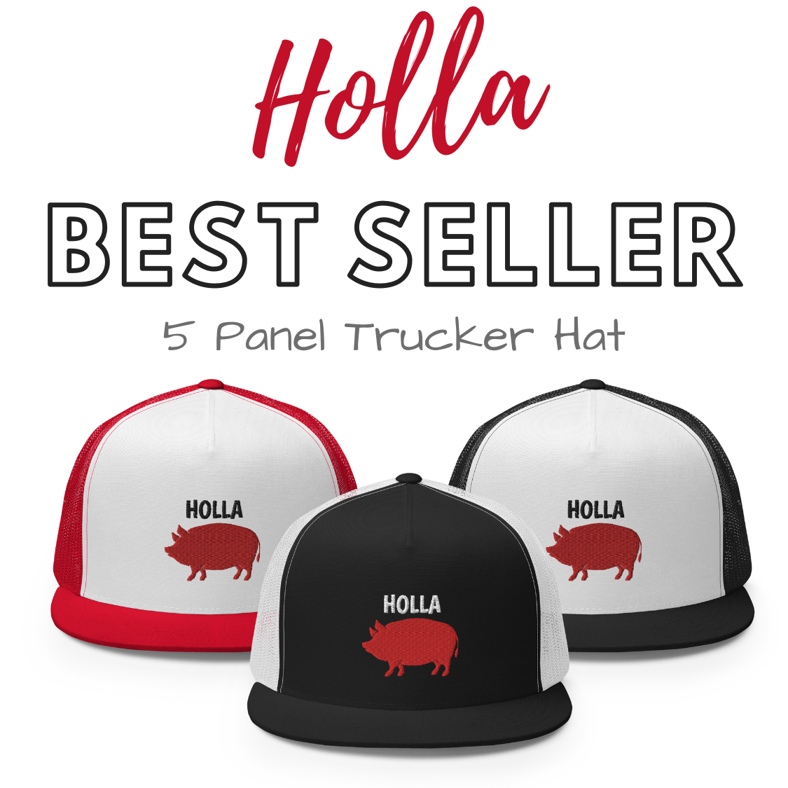 HOLLA Trucker Hats – HOLLA at the HOGS!